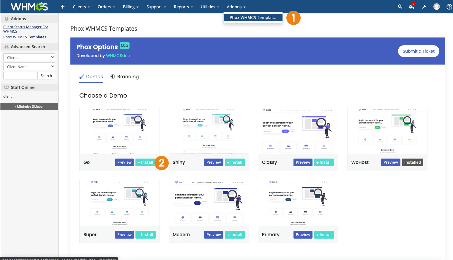How to install WHMCS Template - Phox Documentation