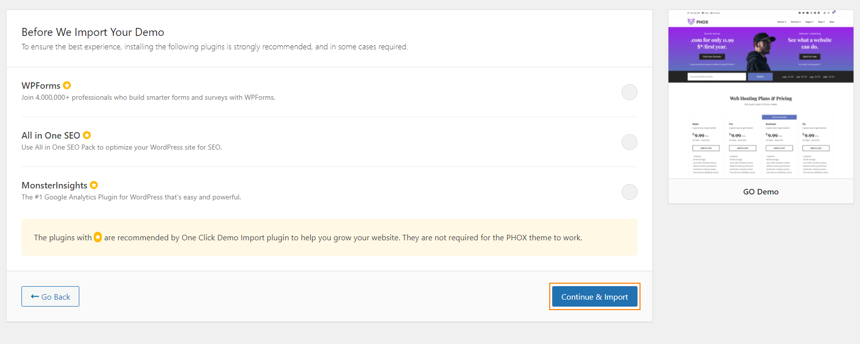 Importing Phox Demos Phox Documentation