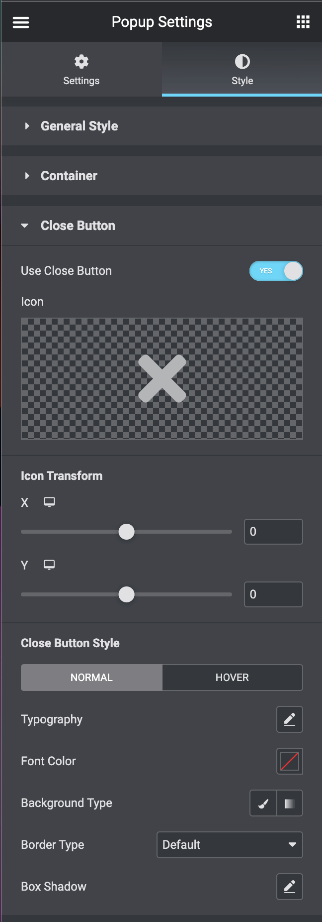 Popup Style Settings Overview - Phox Documentation