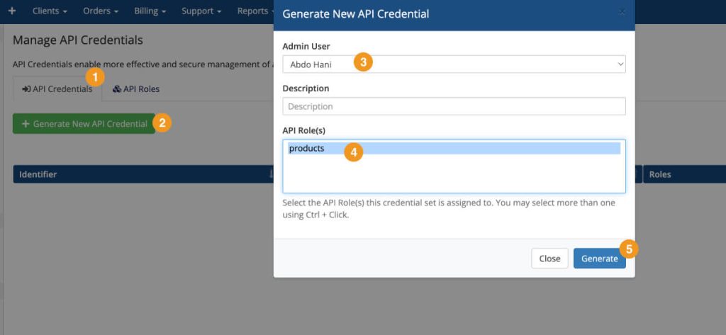 How to create API Credentials in WHMCS? - Phox Documentation