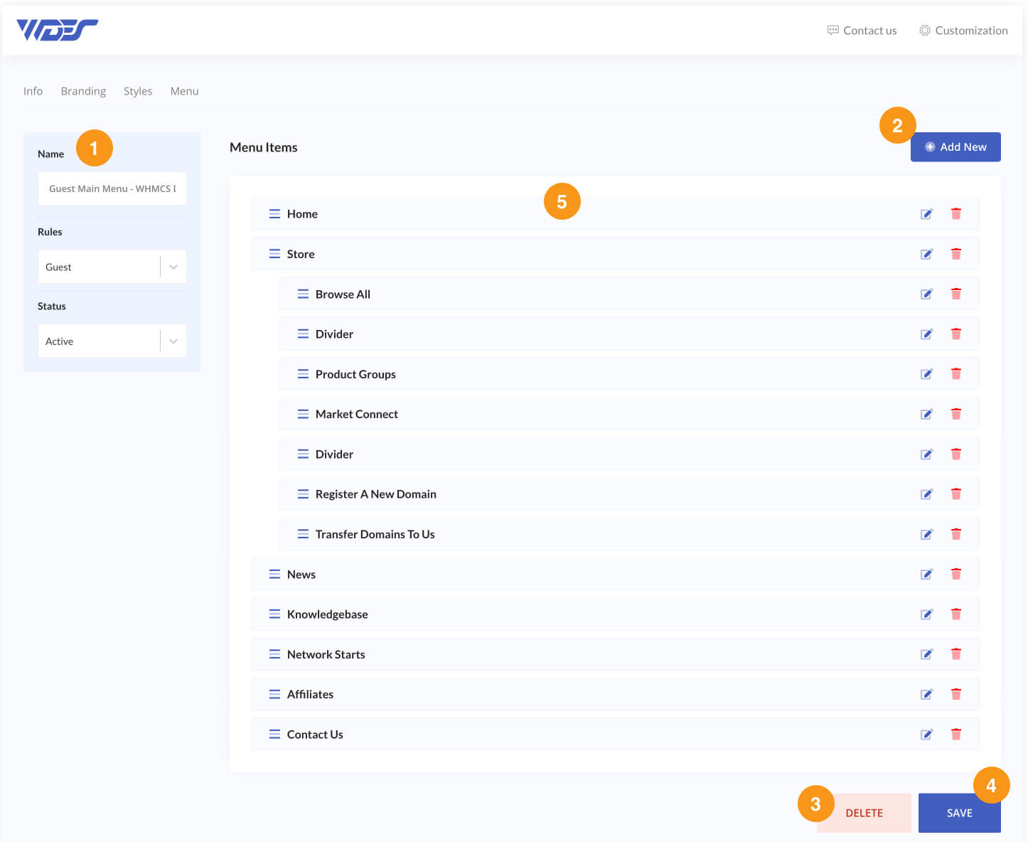 Menu Manager Phox Documentation