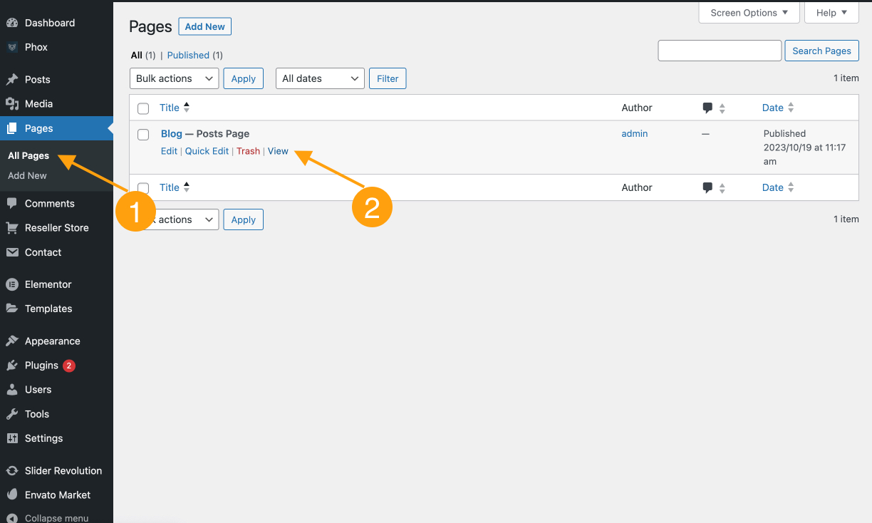 How to Create a Separate Page for Blog Posts in WordPress - Phox Documentation