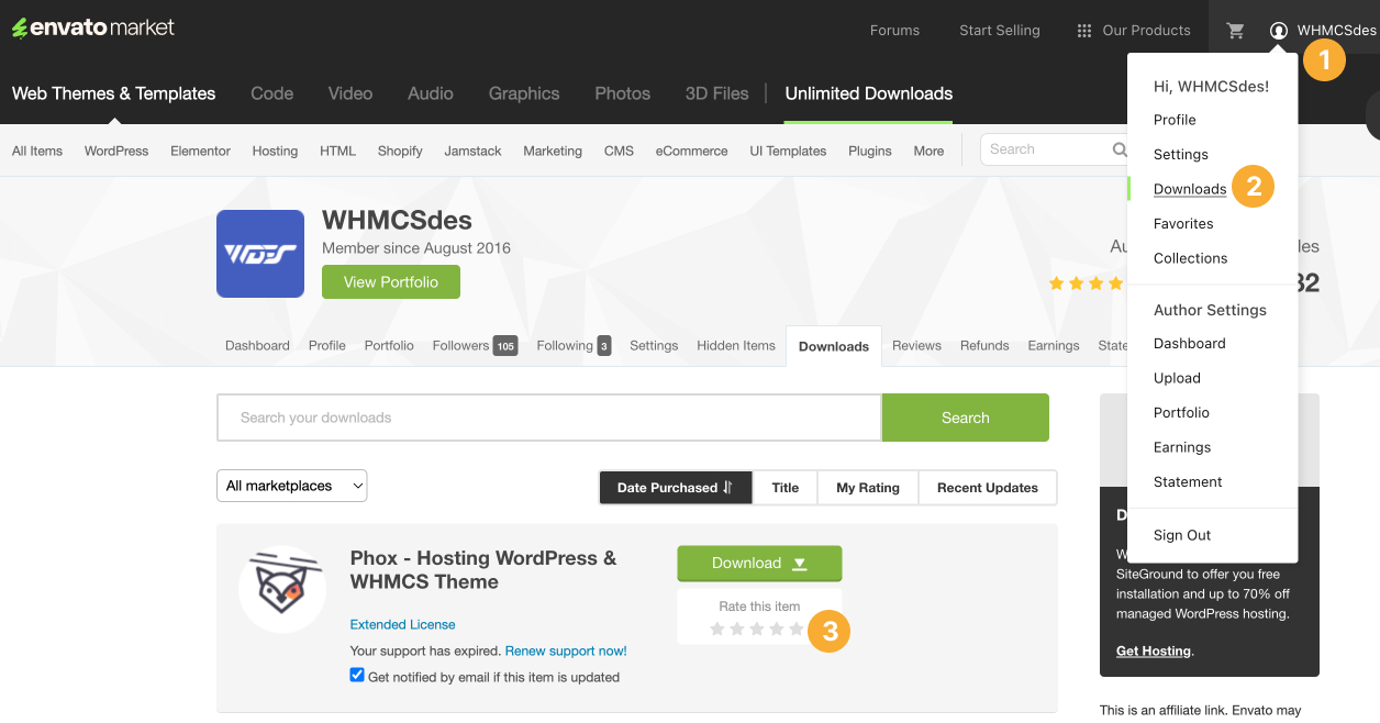 How to Rate Phox on ThemeForest - Phox Documentation